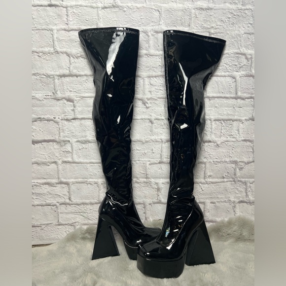 Dolls Kill | Shoes | Lemon Drop Dolls Kill Platform Over Kneehigh Boots ...